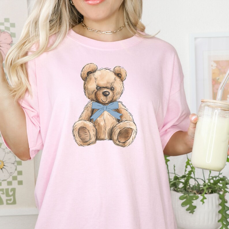 Teddy Bear Preppy Aesthetic T-shirt Coquette Clothing Gift for Teen ...