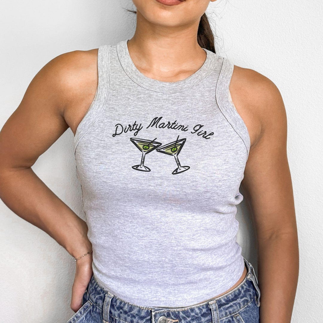 Dirty Martini Shirt Cropped Tank Top Martini Lover Gifts Old Money ...