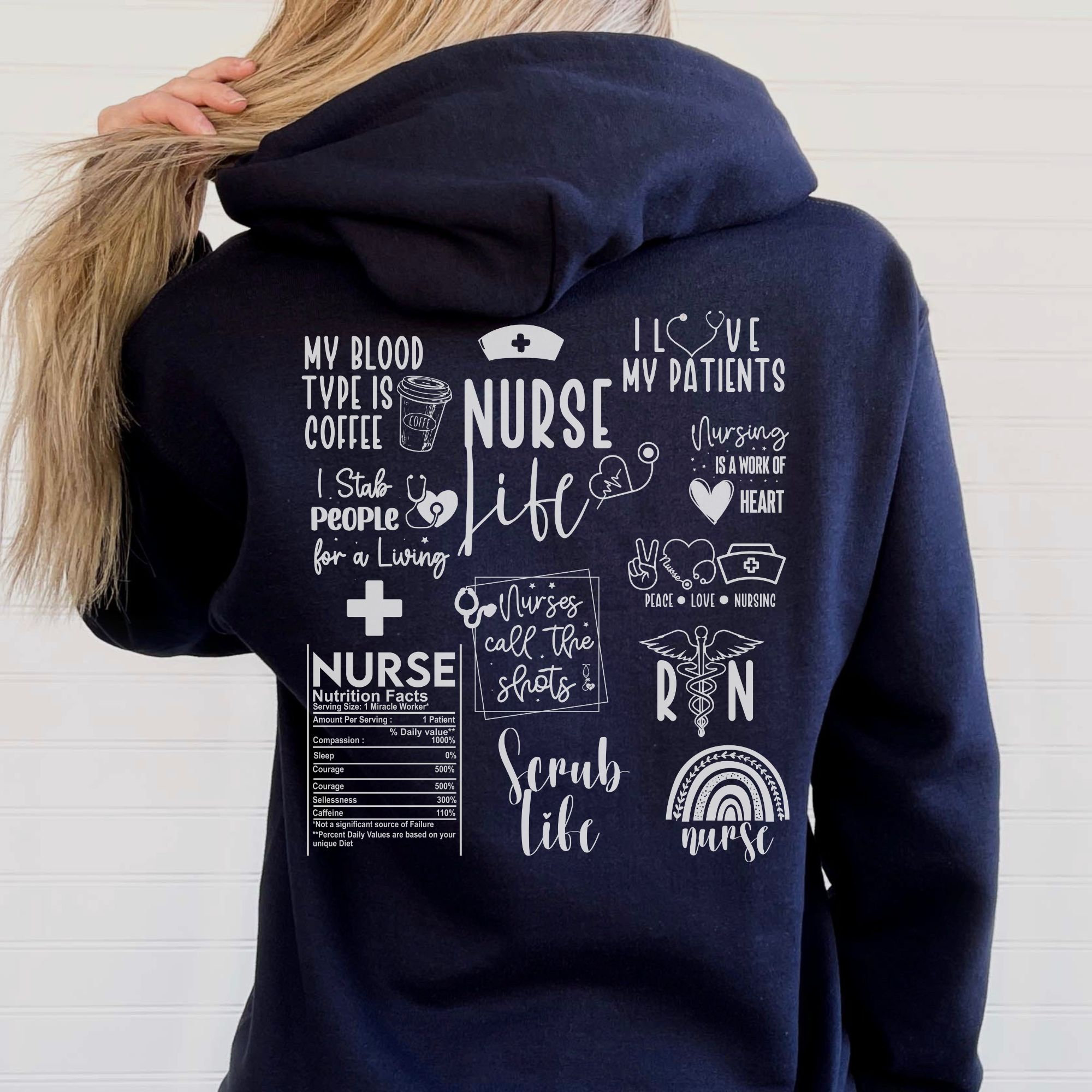 Nurse Jacket Personalized With Name RN Jacket Nurse Hoodie - Etsy