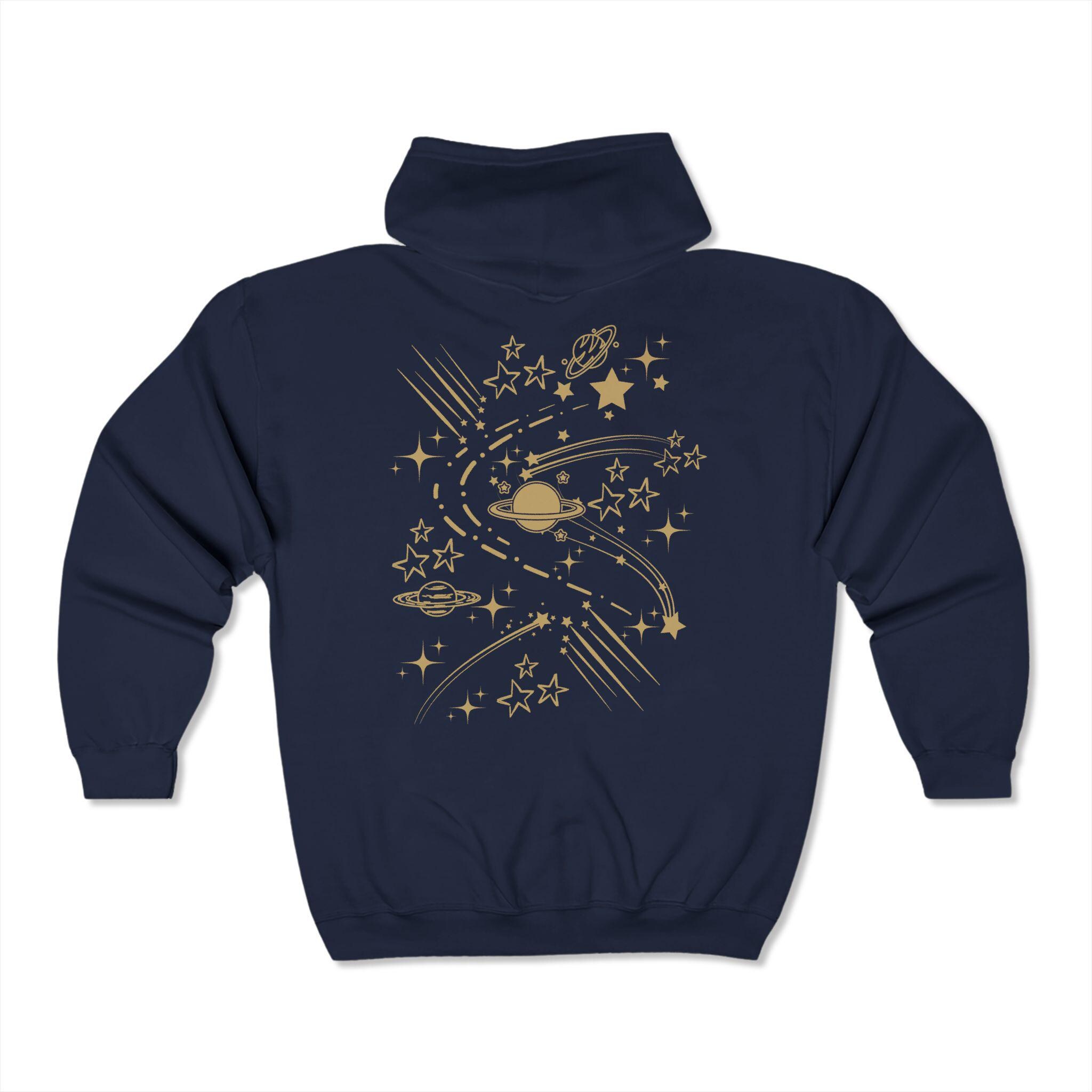 Space Hoodie Y2K Zip up Hoodie Galaxy Star Sweatshirt Celestial Hoodie ...