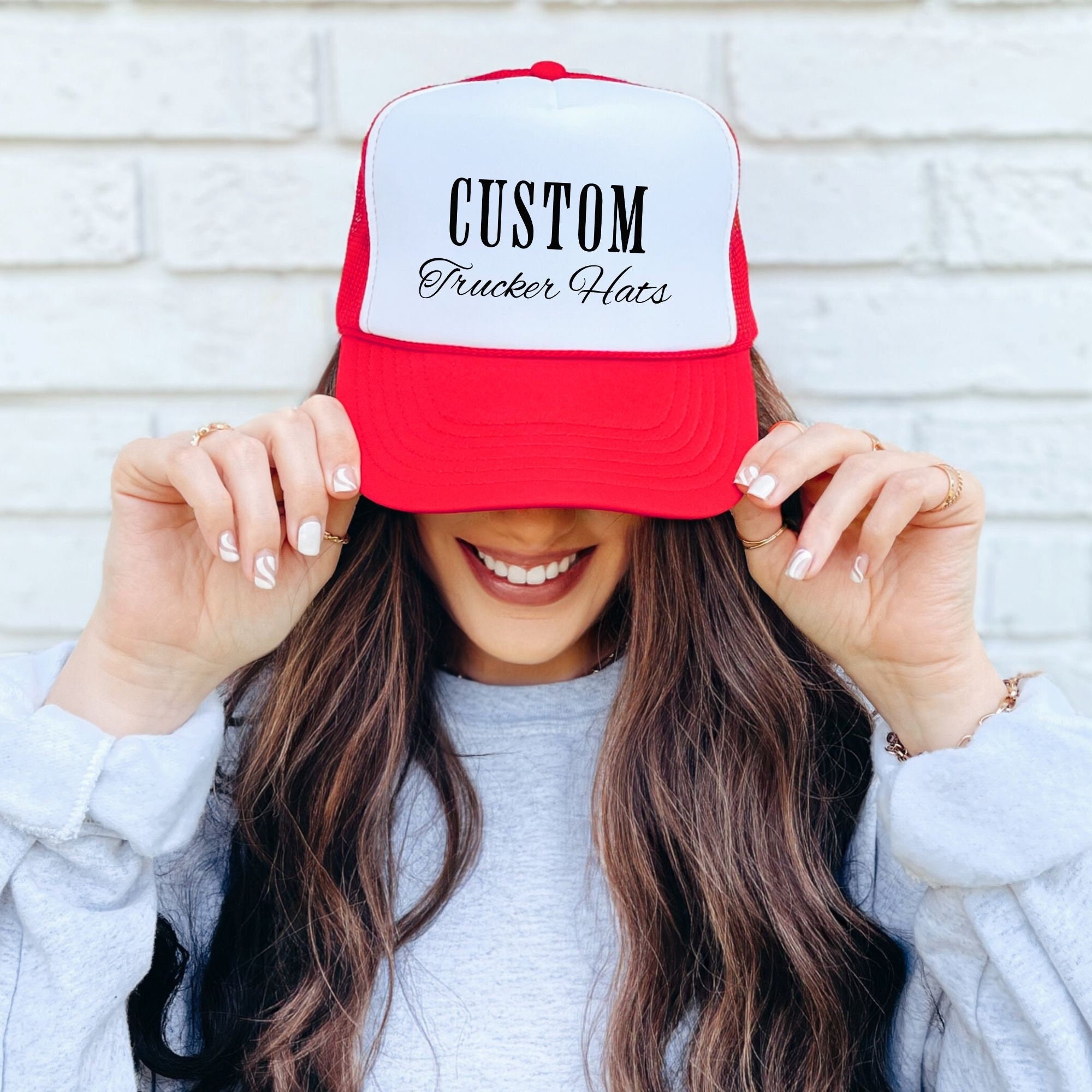 Custom Trucker Hat Snap Back Custom Trucker Hat Custom Logo Trendy ...