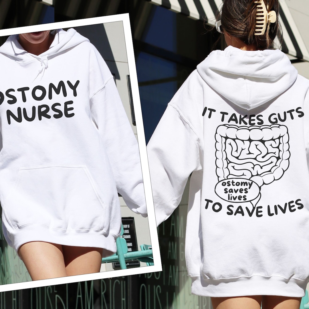Ostomy Nurse Hoodie With Front and Back Design, Wound Care Nurse Hoodie ...