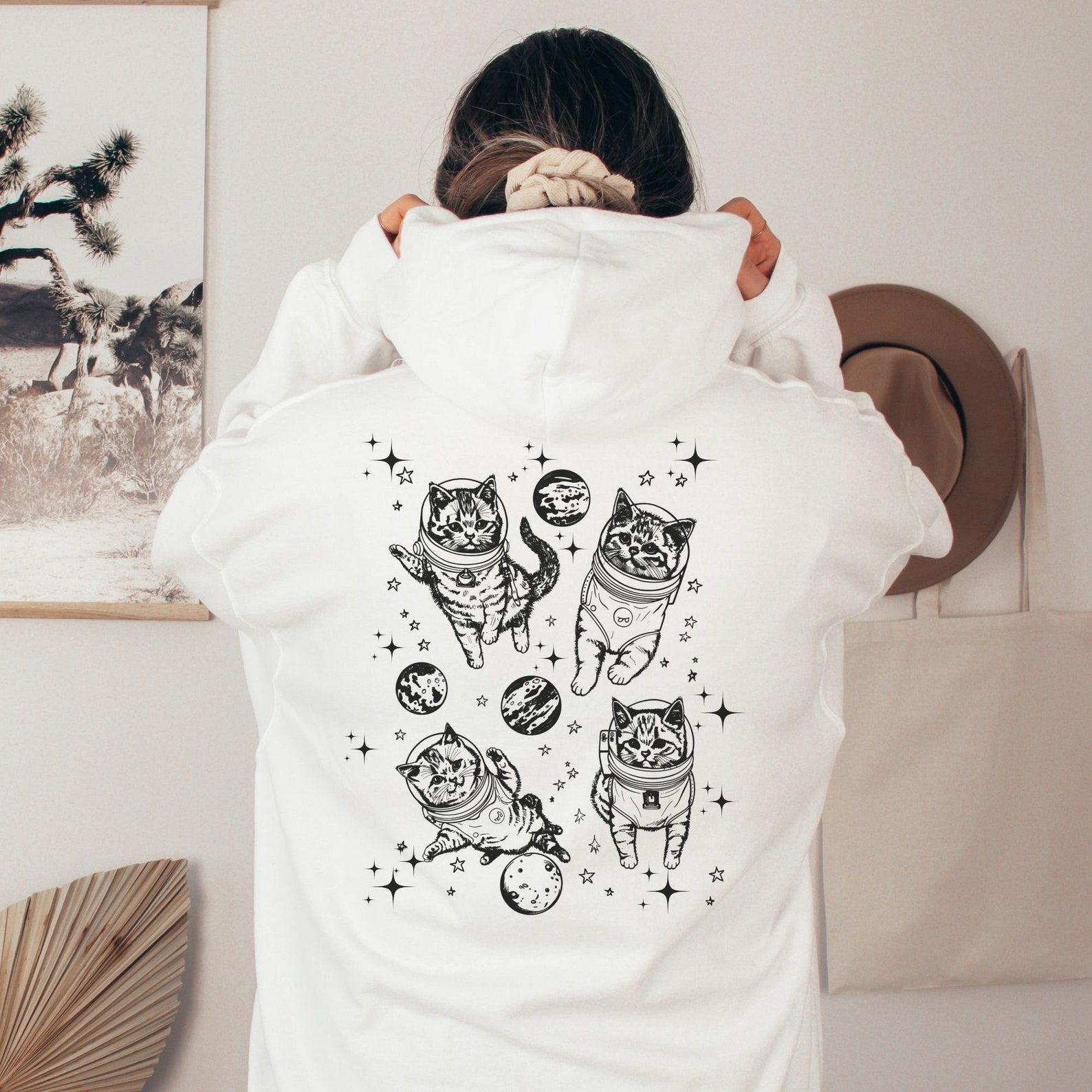 Cat Zip up Hoodie Black Zip up Hoodie Y2k Hoodie Full Zip up Sweatshirt ...