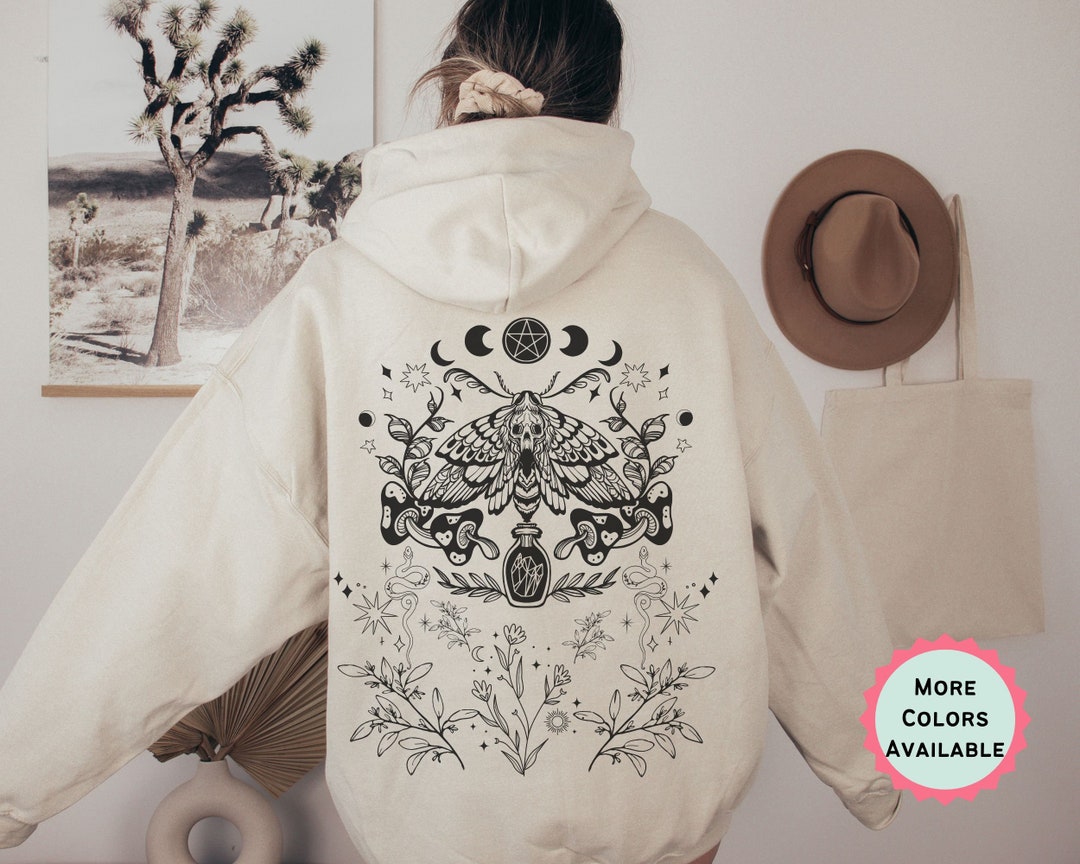 Witchy Hoodie With Design on the Back, Wiccan Clothing, Pagan Clothing ...