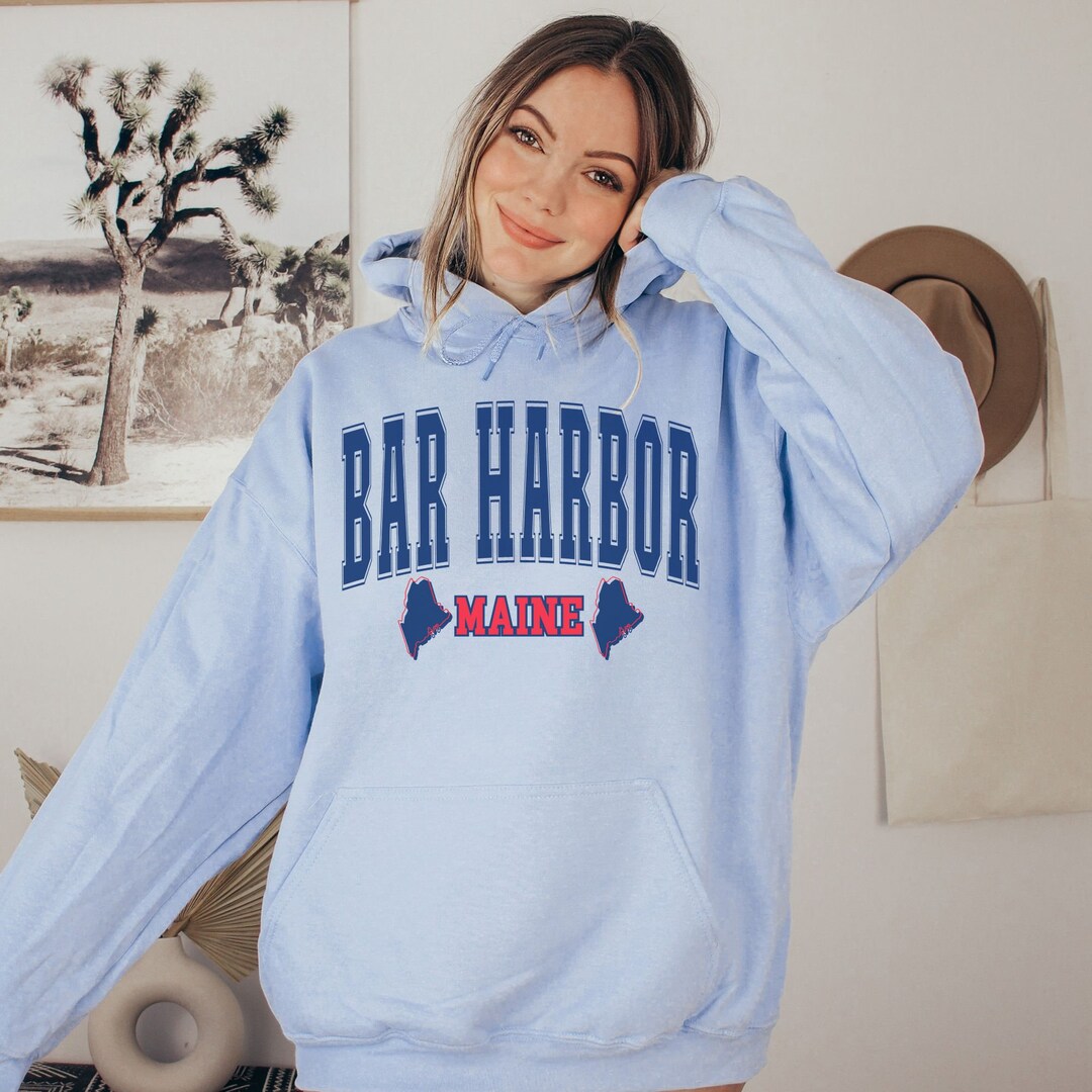 Bar Harbor Hoodie, Main Hoodie, Bar Harbor Sweatshirt, Bar Harbor Maine ...