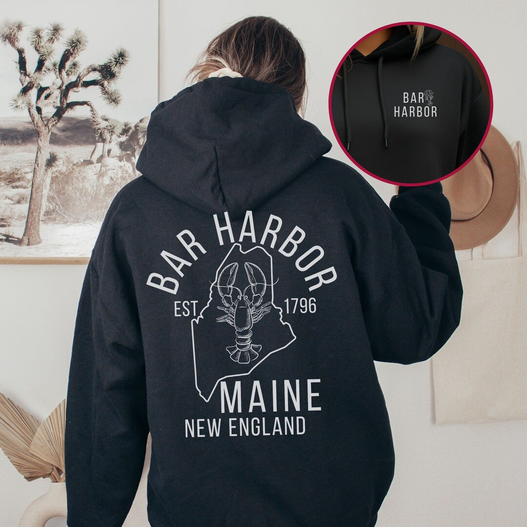 Bar Harbor Hoodie, Maine Hoodie, Bar Harbor Sweatshirt, Bar Harbor ...