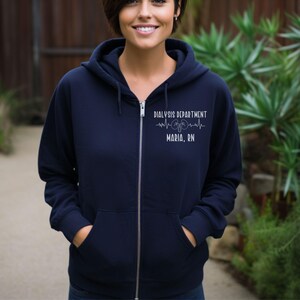 Dialysis Nurse Zip up Hoodie Personalized Nurse Jacket Full Zip Nurse ...