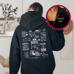 Dialysis Nurse Zip up Hoodie Personalized Nurse Jacket Full Zip Nurse ...