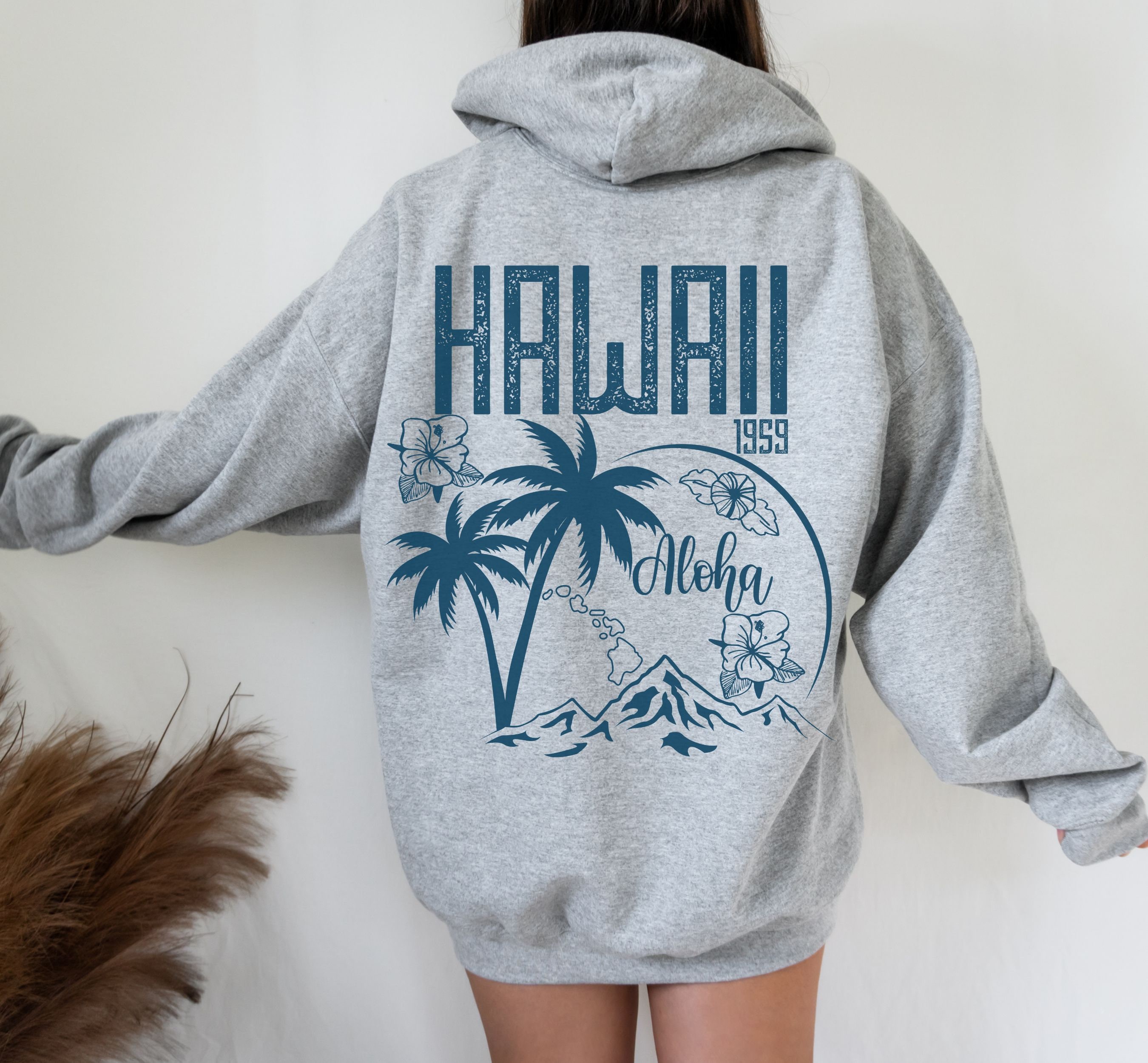 Aesthetic Hawaii Hoodie, Aloha State Sweatshirt, Trendy Oversize ...