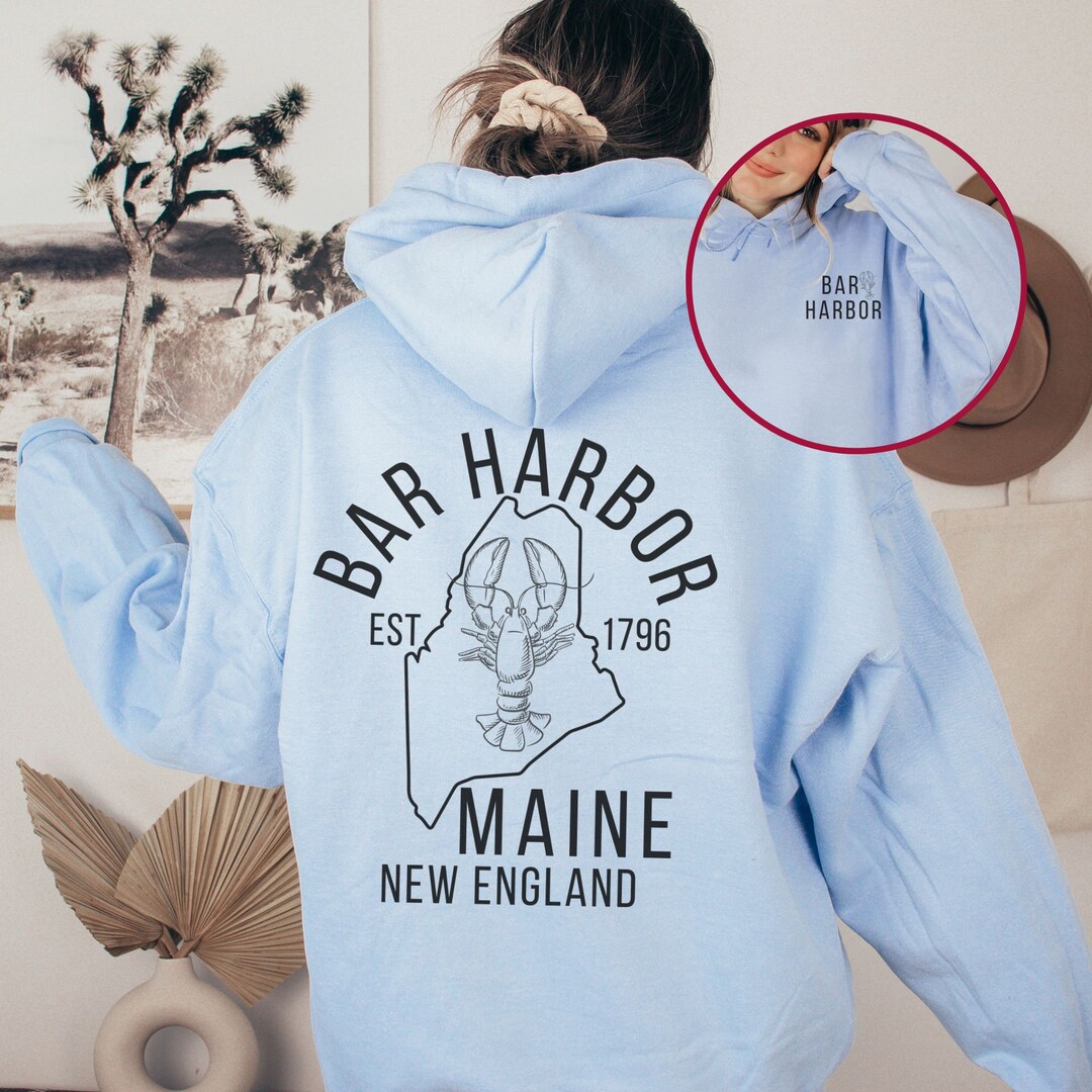 Bar Harbor Hoodie, Maine Hoodie, Bar Harbor Sweatshirt, Bar Harbor ...