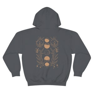 Moon Hoodie With Design on the Back of Hoodie, Celestial Shirt, Moon ...