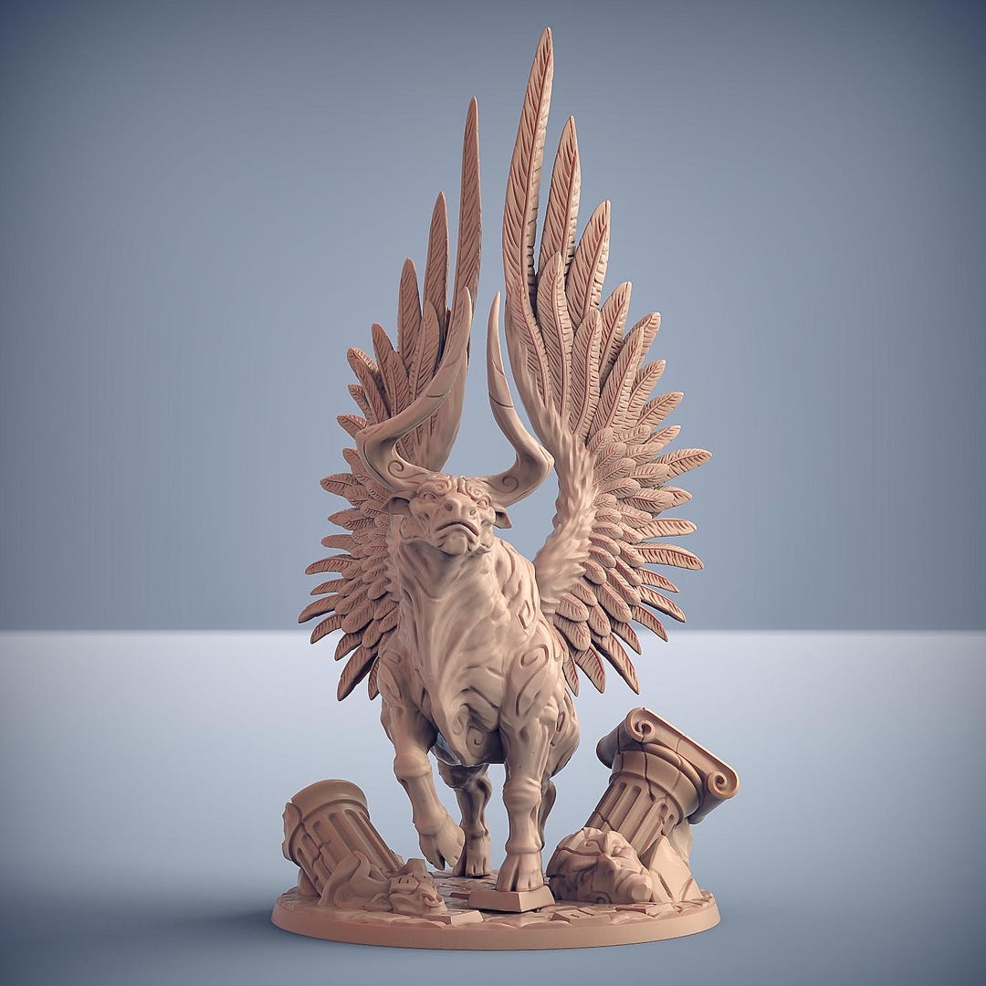 Giant Winged Bull | Flying Gorgon | Flying Bull | TTRPG | Dungeons and ...
