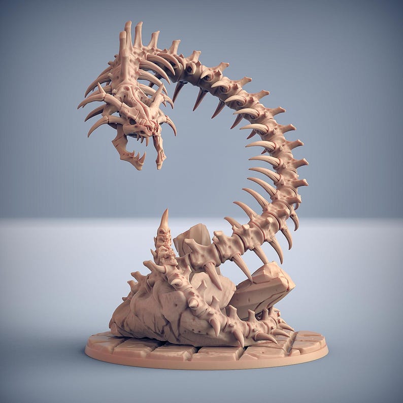 Bone Naga | Giant Bone Snake | Large Undead | TTRPG | Dungeons and ...
