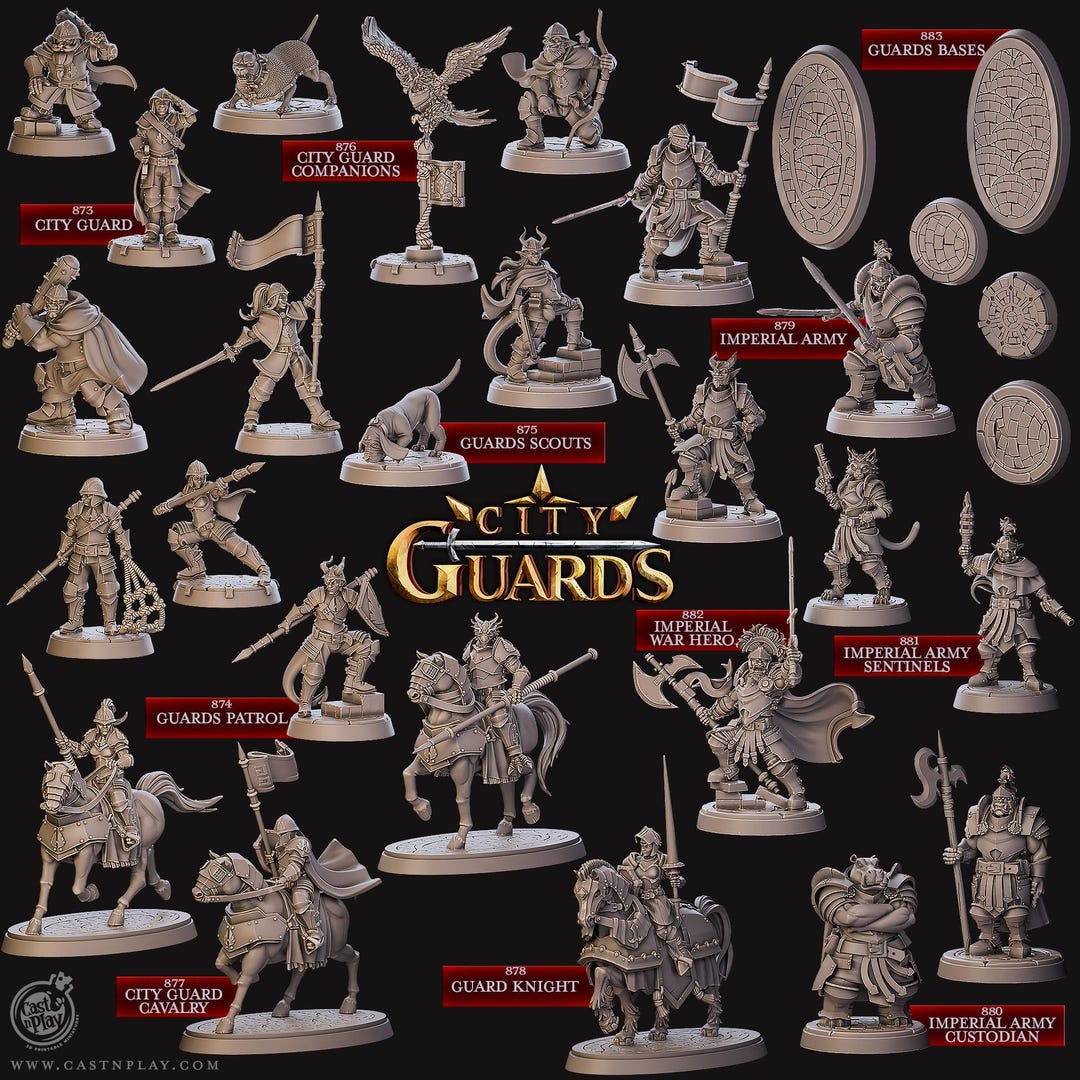 Guards Bundle - Fighter Miniature | Infantry | Guards | Paladin ...