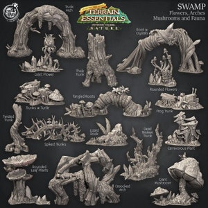Swamp Terrain - Swamp Flowers, Arches, Mushrooms and Fauna Set ...