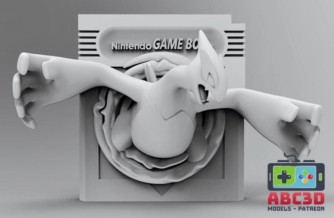 Lugia Gameboy Cartridge | Pokemon Cards | Pokemon Gift Ideas | Best Gift | ABC3D Models - 3D ...
