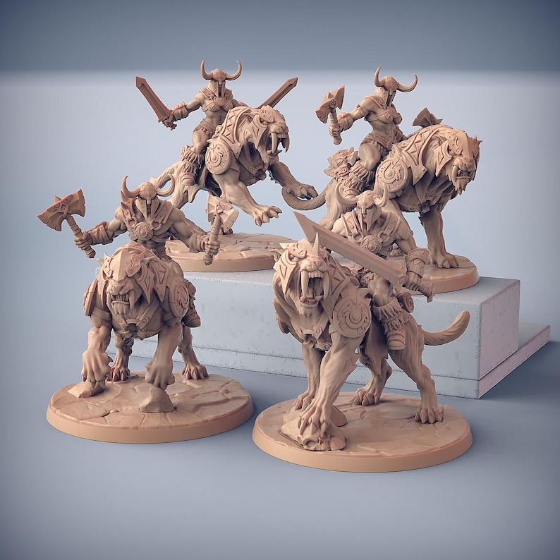 Sabre Tooth Tiger Mounted Warrior | Barbarian | TTRPG| Dungeons and ...