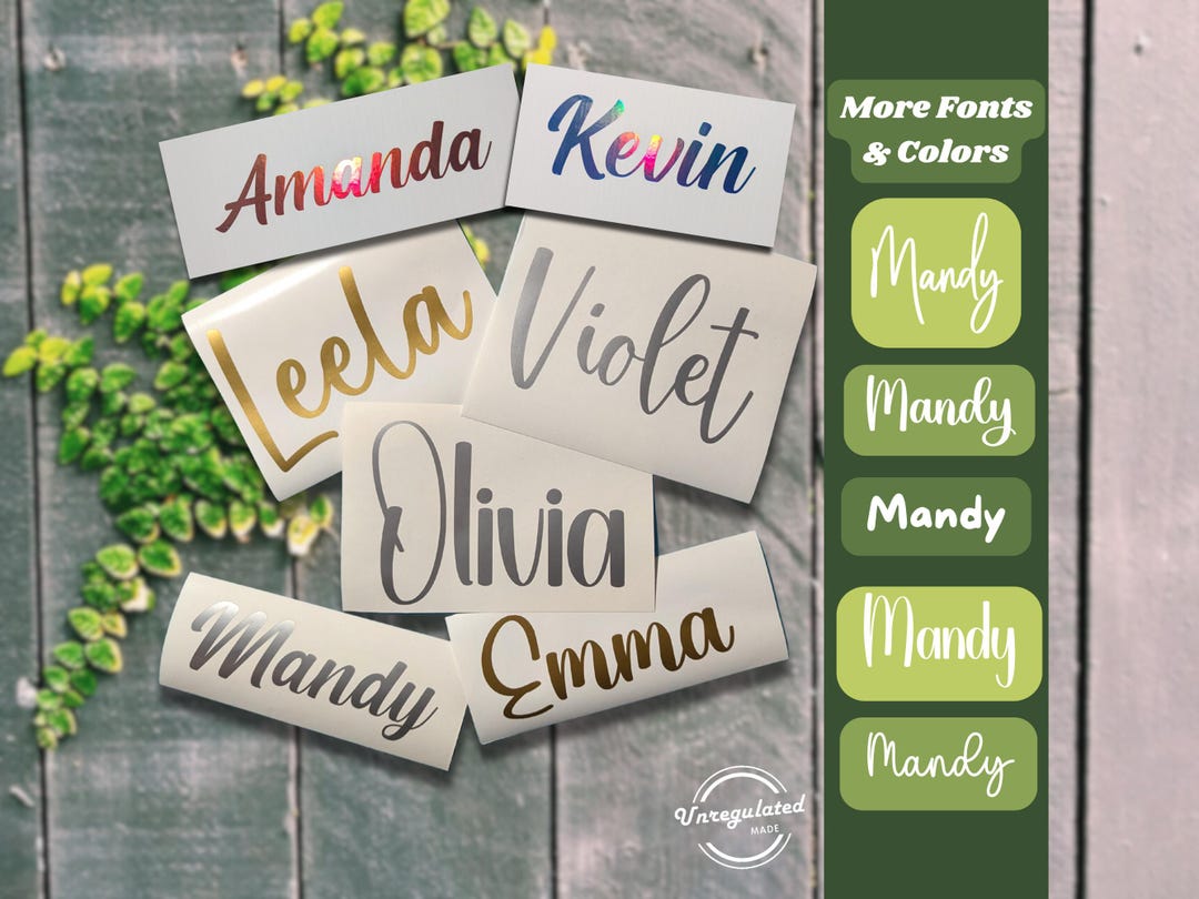 Custom Name Decal, Custom Personalized Name Decals, Custom Text Decals ...