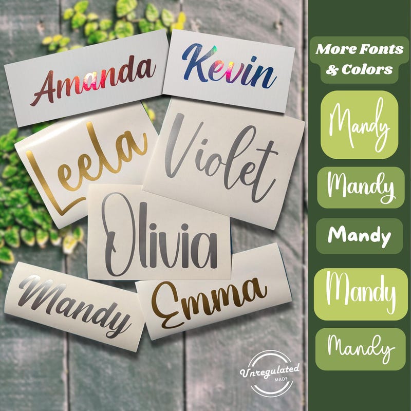 Custom Name Decal - Etsy