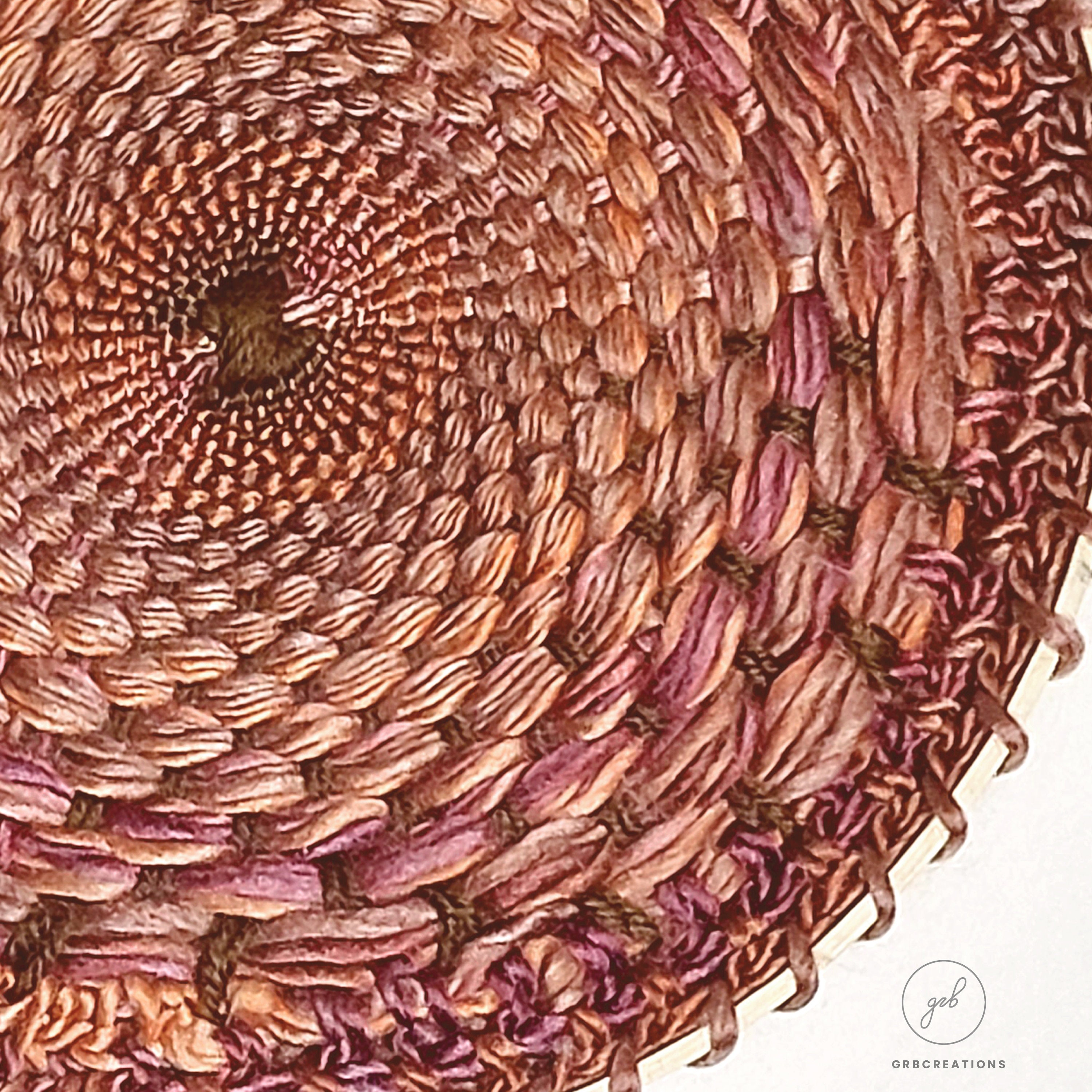 Bamboo Frame Textile Art - Terracotta Textile Wall Hanging - Unique ...