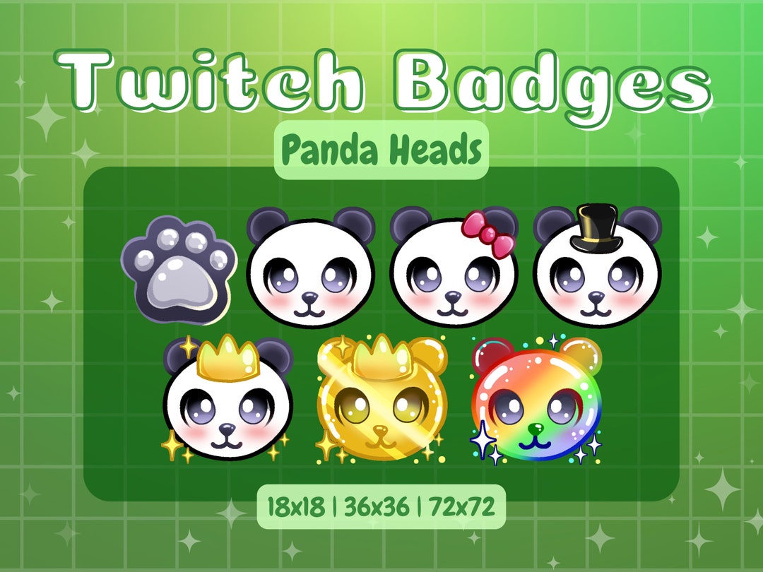 Cute Panda Bear Sub Badges Perfect for Your Twitch Subscribers or for ...