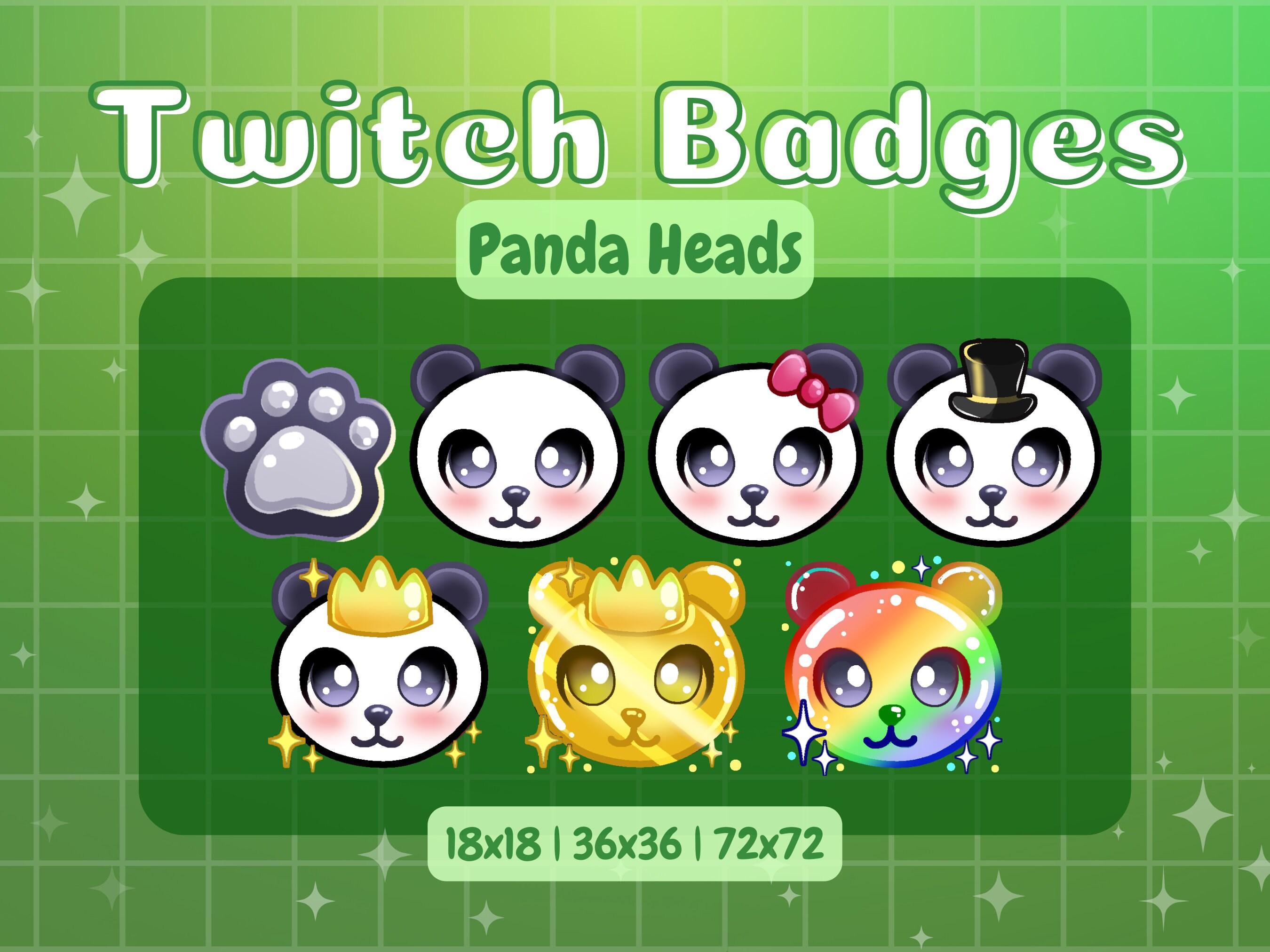 Panda Twitch Sub Badges, Animated Kawaii Emotes (digital Download) - Etsy
