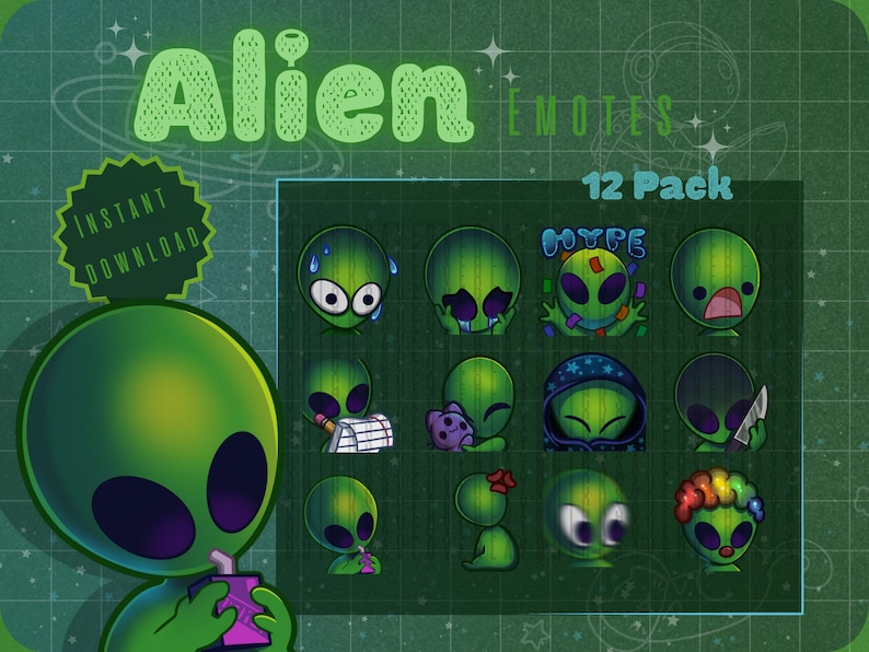 Alien Emotes for Twitch Streamers - Etsy