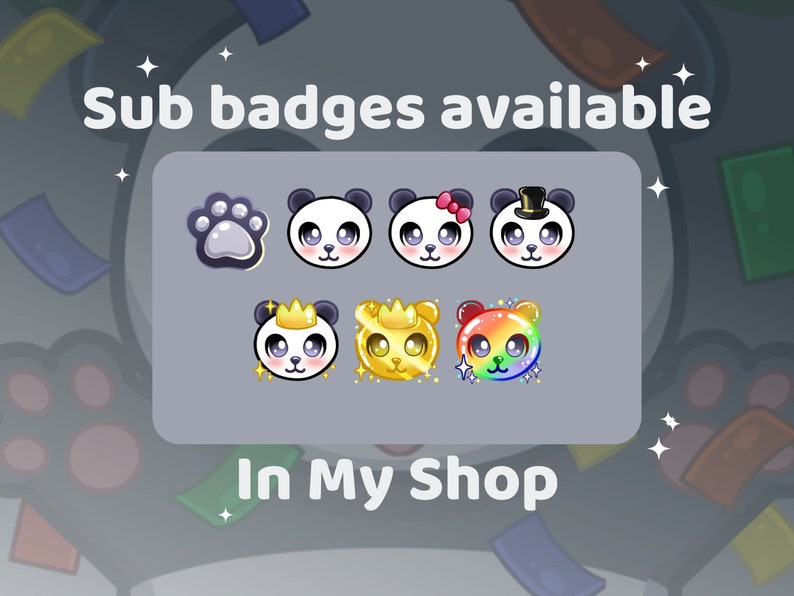 Panda Twitch Emotes Cute Chibi Emotes Panda Stream Overlay Panda Sub ...