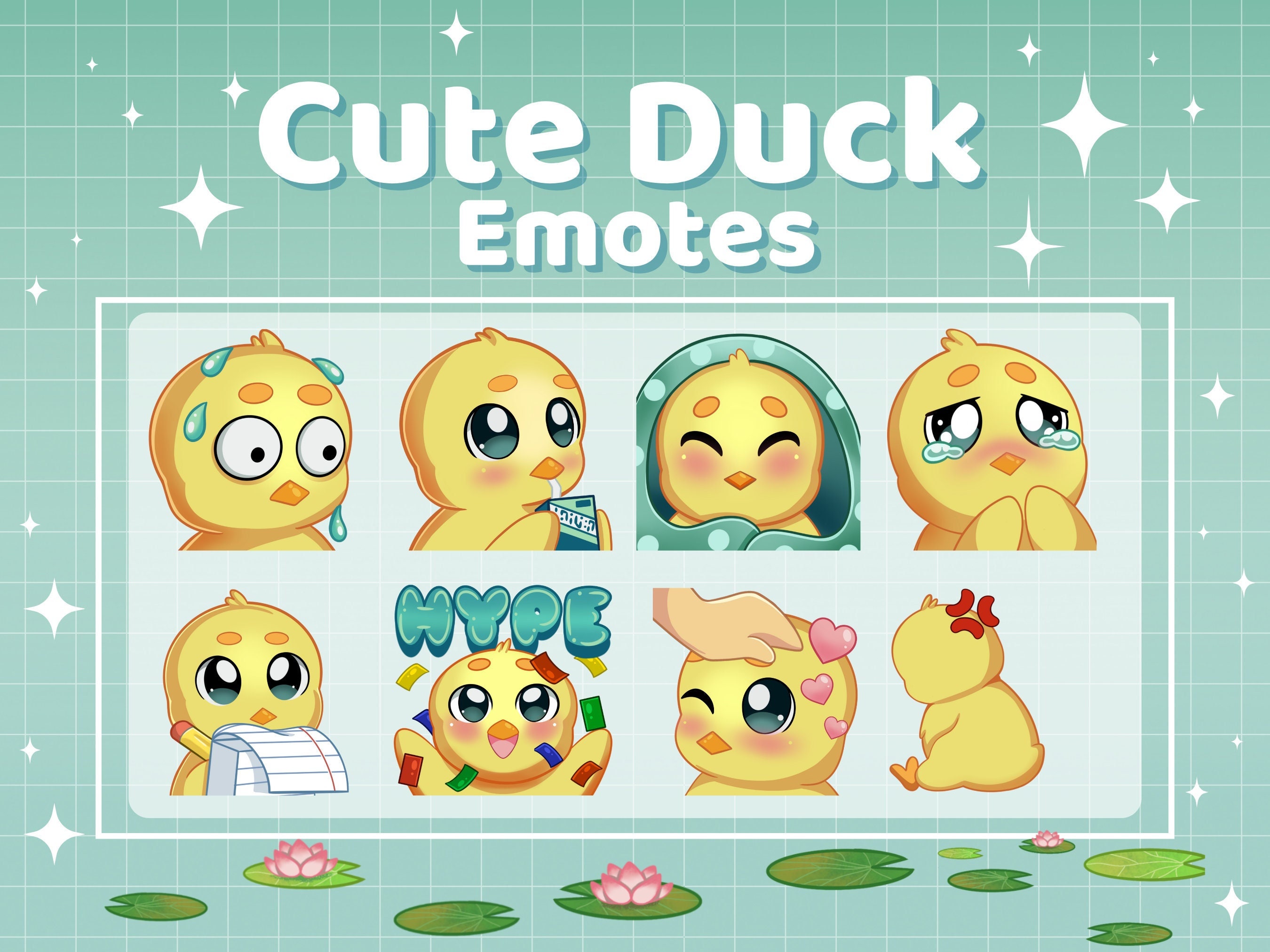 Duck Emotes for Twitch Cute Twitch Emotes Duck Animal Alerts Emotes for ...