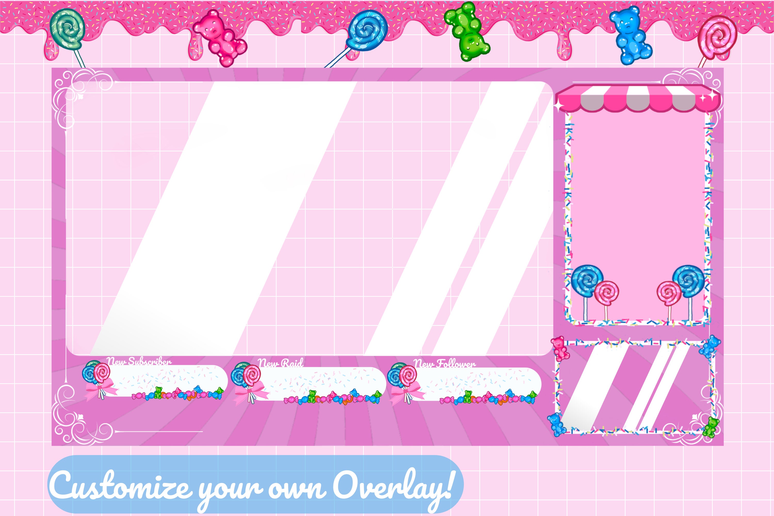Candy Shop Twitch Overlay Sweets Twitch Overlay Package Bundle - Etsy ...