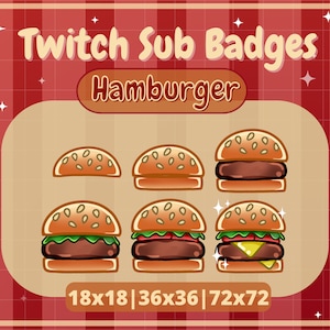 Twitch Food Badges Hamburger Sub Badges - Etsy