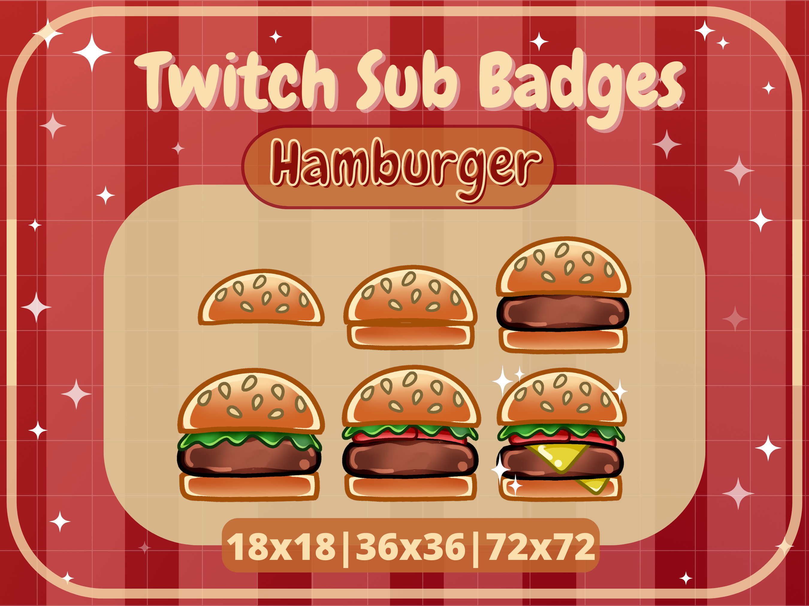 Twitch Food Badges Hamburger Sub Badges - Etsy
