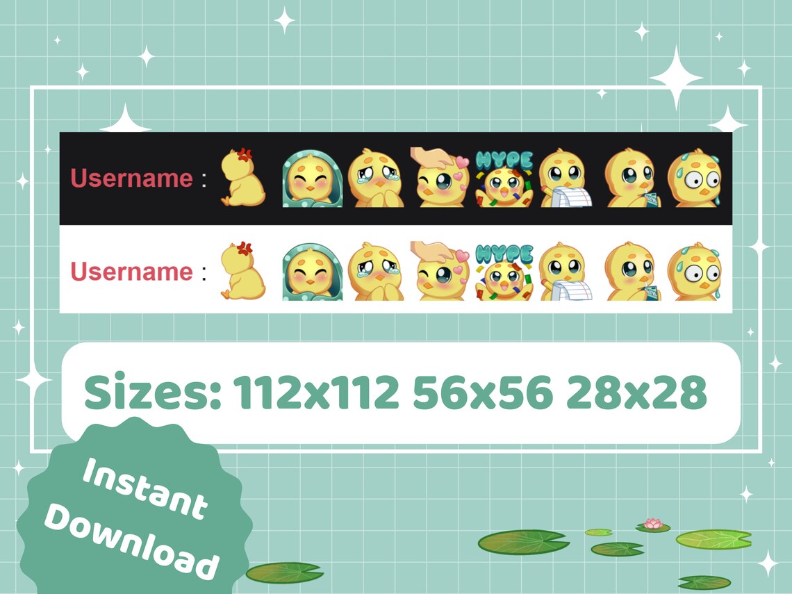 Duck Emotes for Twitch Cute Twitch Emotes Duck Animal Alerts Emotes for ...