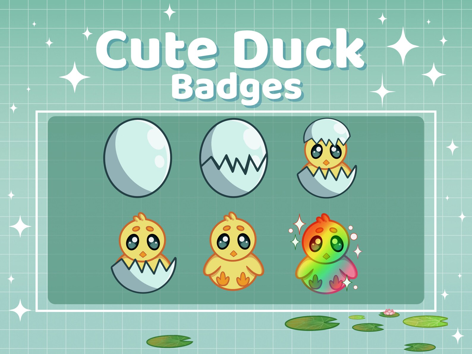 Duck Twitch Sub Badges Kawaii Sub Badges Cute Twitch Emotes Duck ...
