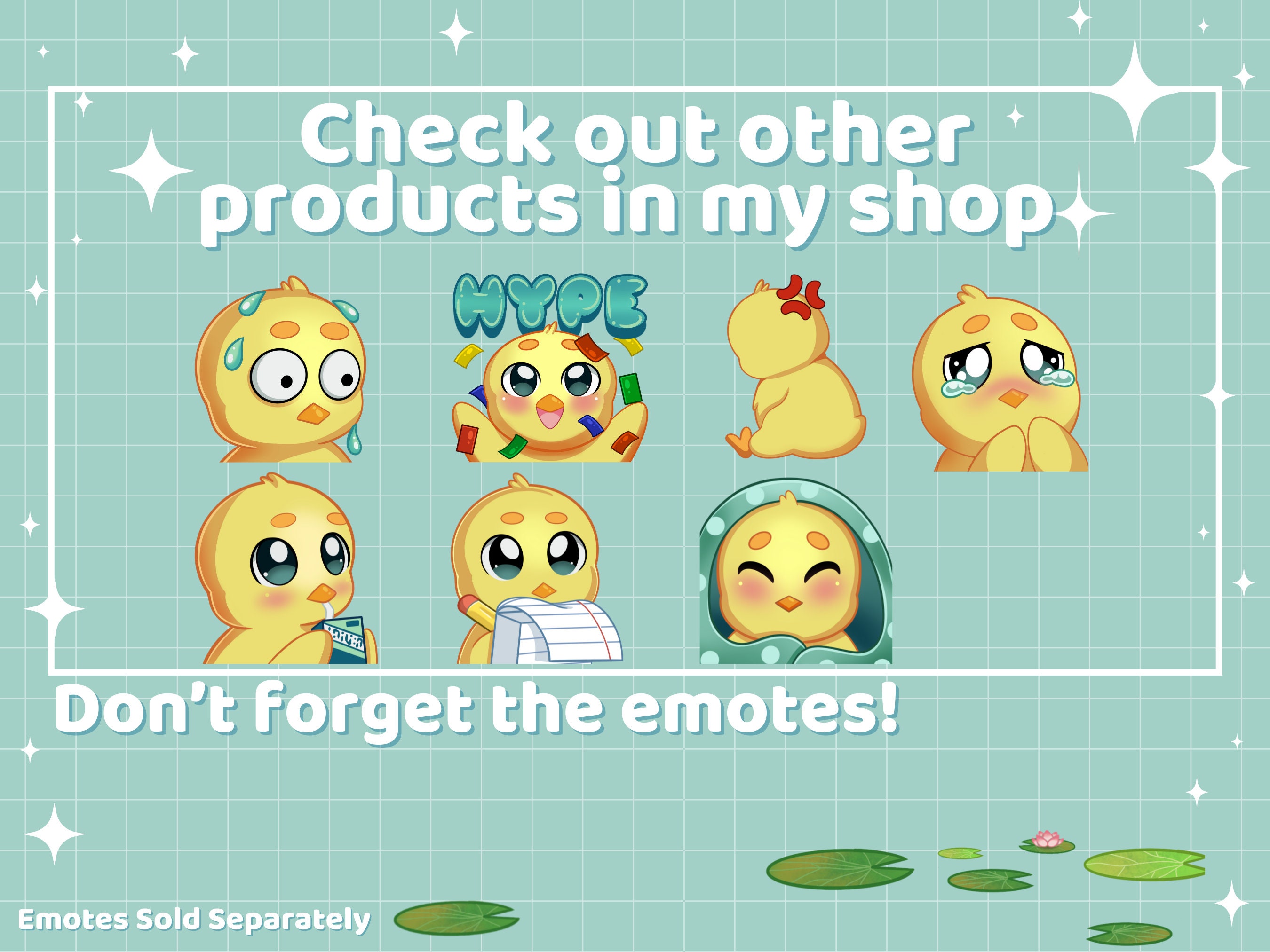 Kawaii Duck Twitch Sub Badges, Emotes - Etsy