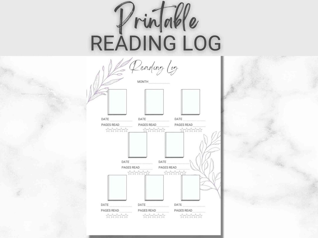 Reading Log Journal, Book Tracker Printable, Reading Journal, Printable ...