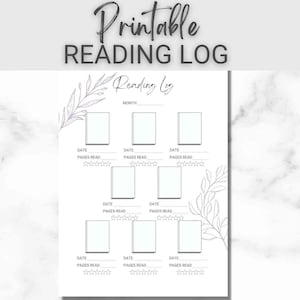Reading Log Journal, Book Tracker Printable, Reading Journal, Printable ...