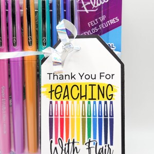 End of Year Teacher Gift Tag, Thank You for Teaching With Flair ...