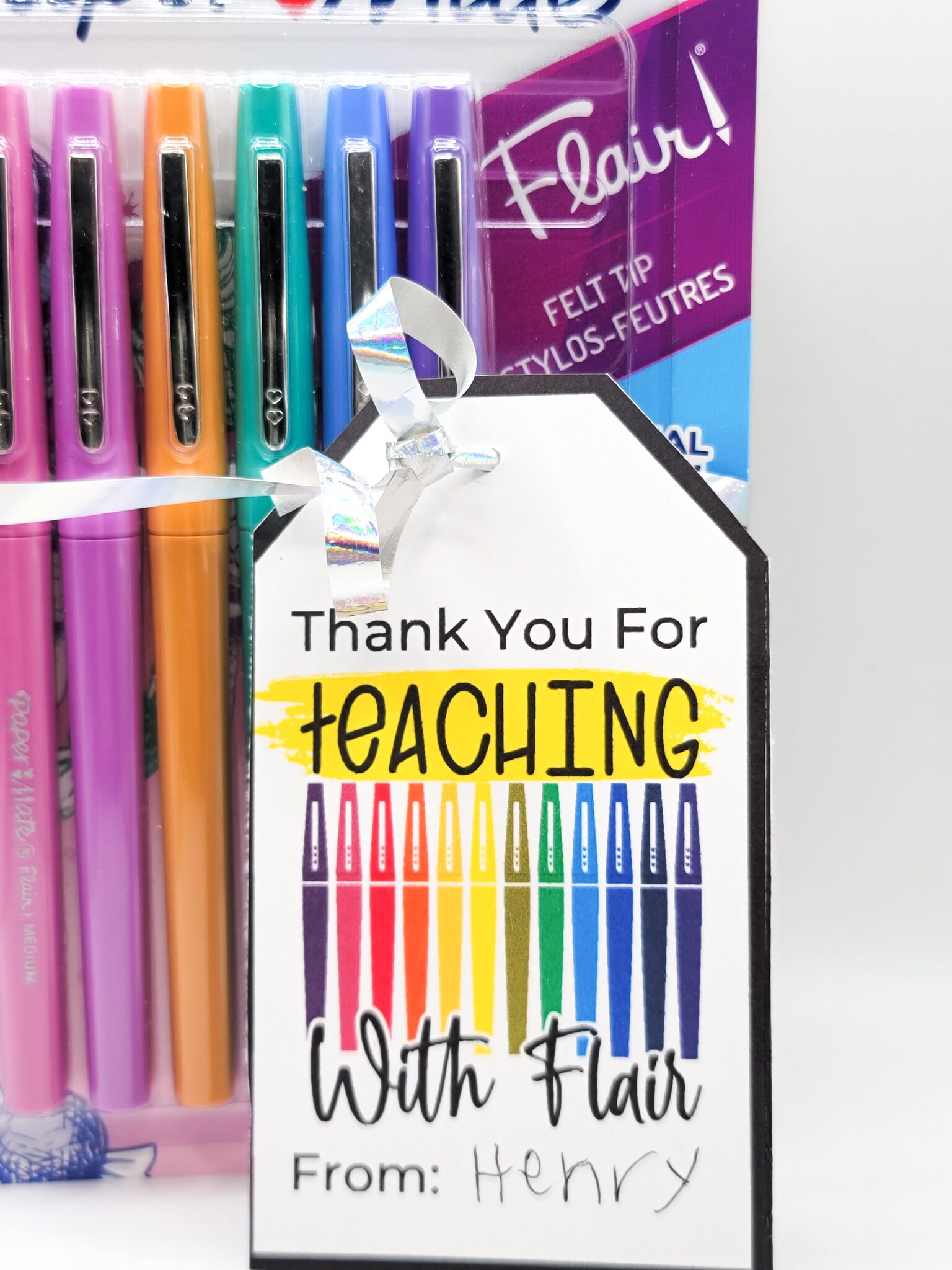 End of Year Teacher Gift Tag, Thank You for Teaching With Flair ...