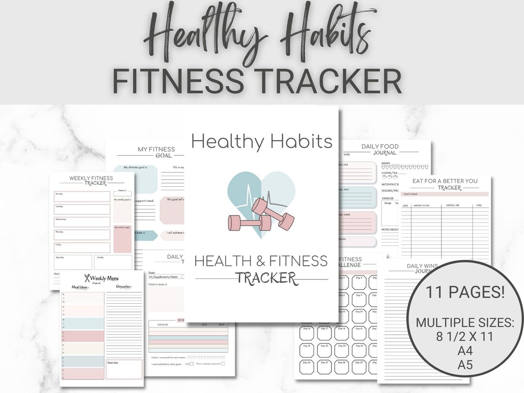 Healthy Habits Journal, Healthy Habit Tracker, Fitness Planner ...