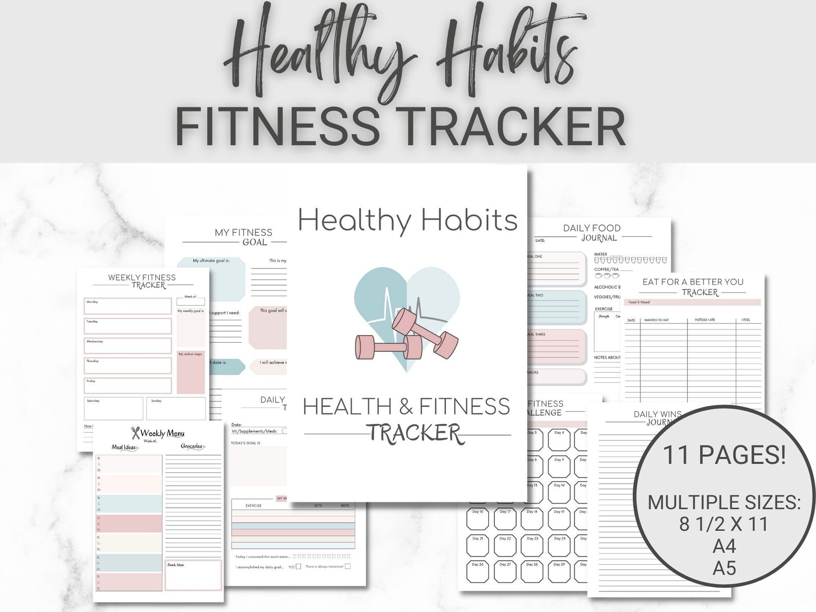 Healthy Habits Journal, Healthy Habit Tracker, Fitness Planner ...