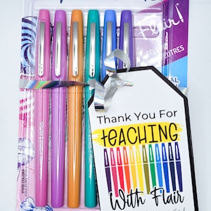 End of Year Teacher Gift Tag, Thank You for Teaching With Flair ...