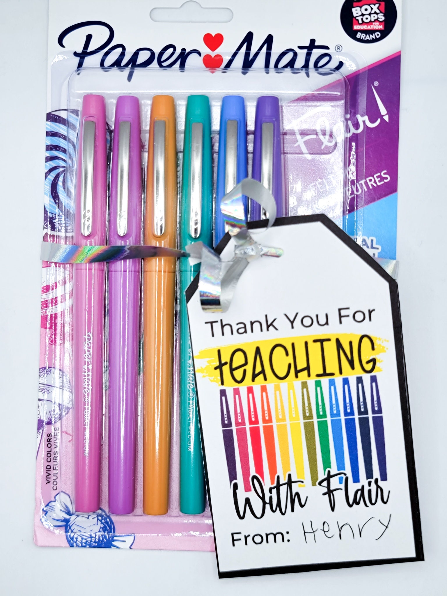 End of Year Teacher Gift Tag, Thank You for Teaching With Flair ...