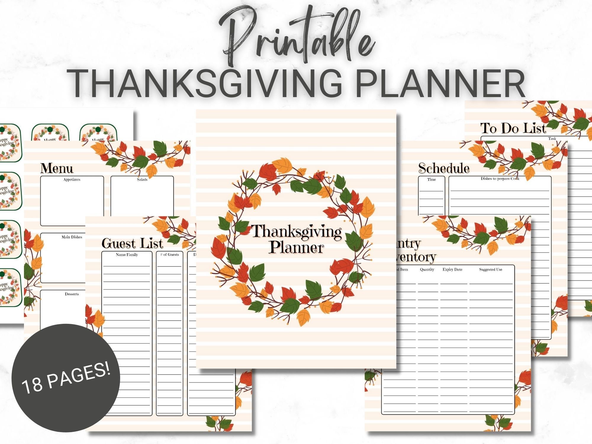 Thanksgiving Planner Printable, Thanksgiving Party Printable ...