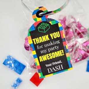 Building Blocks Party Favors, Printable Favor Tags, Building Block ...