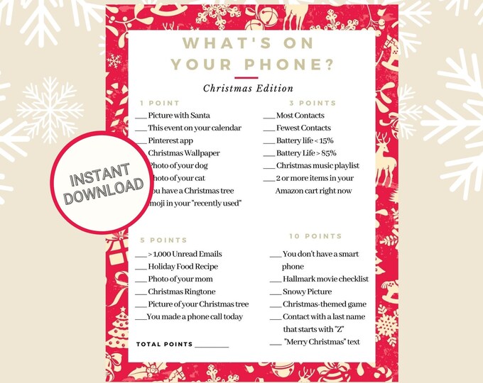 Christmas What's on Your Phone Game | Office Christmas Party Games ...