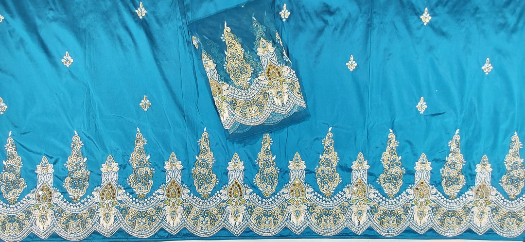 African George Fabric High Quality Raw Silk George Wrapper Nigerian ...