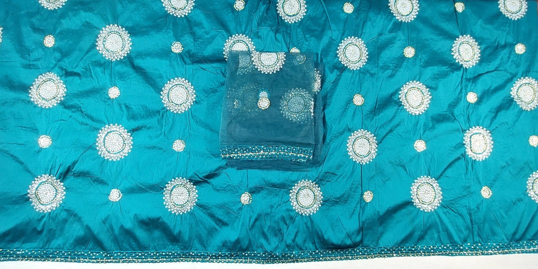 Light Weight African George Wrapper With Embroidery and Stone - Etsy