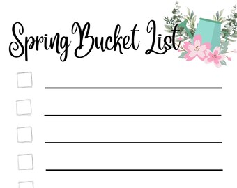 Spring Bucket List Printable Digital Download // Erin Condren Printable ...