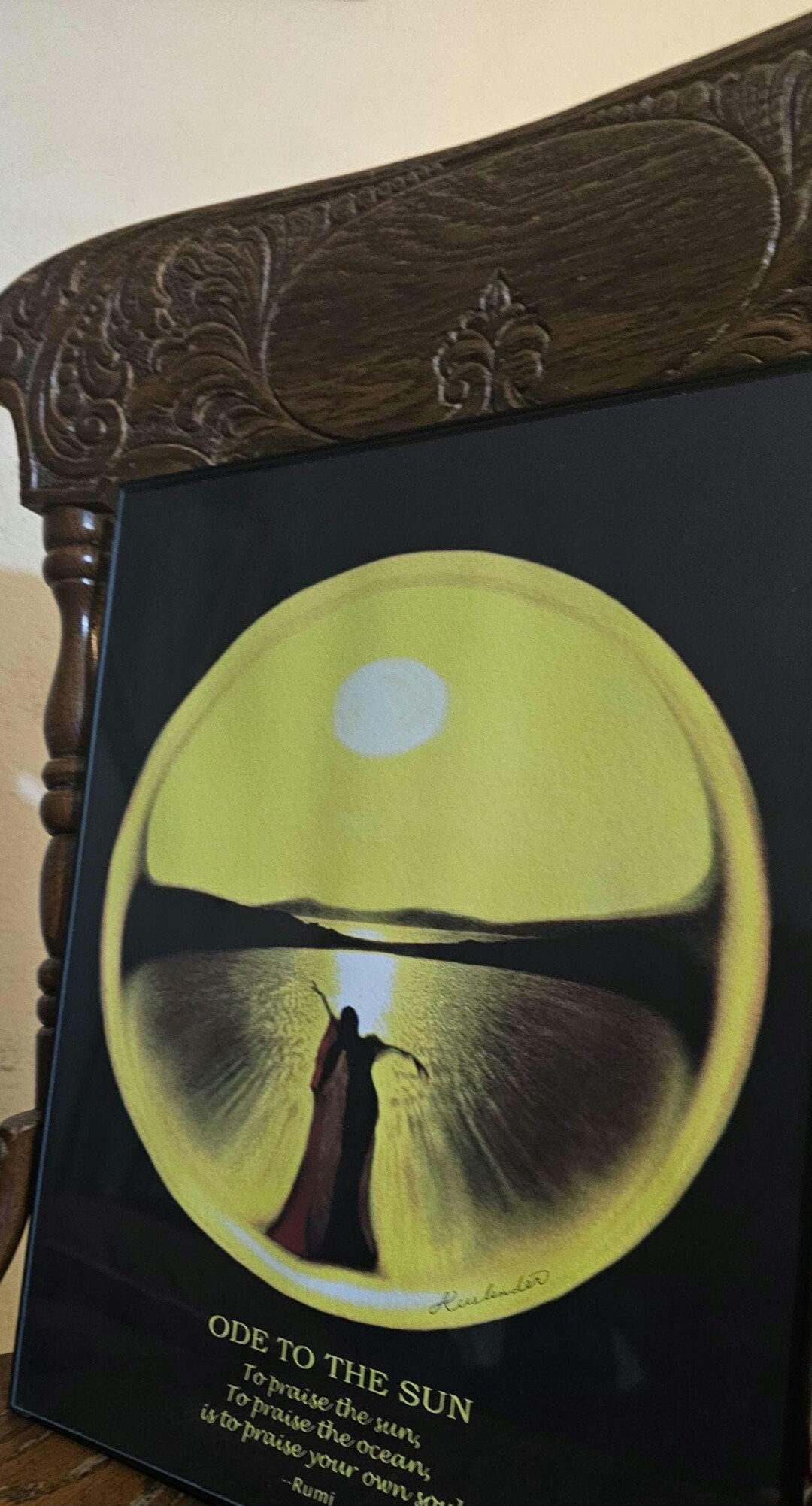 Vintage Ode to the Sun LELAND AUSLENDER Original Watercolor Lithograph ...